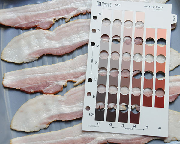 Bacon Color from Chewy to Extra Crispy | Munsell Color System; Color ...