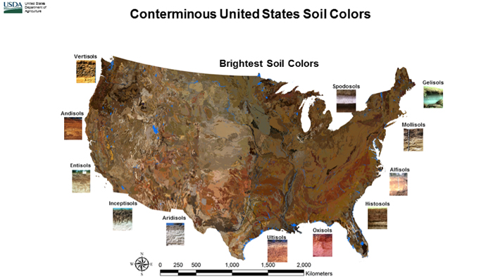 Conterminous Soil Color Map United States USDA | Munsell Color System ...